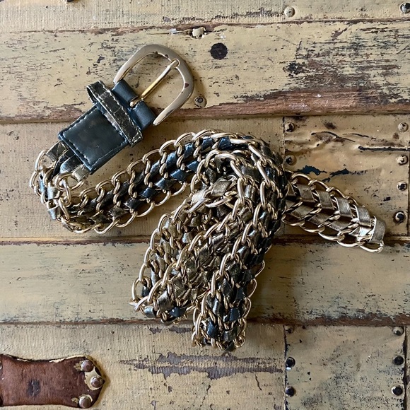 Vintage | Accessories | Vintage Belt Retro 7s 80s Gold Chainlink Metal ...